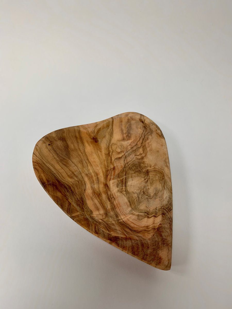 Olive Wood Heart Shaped Shallow Dish | Temecula Olive Oil Company